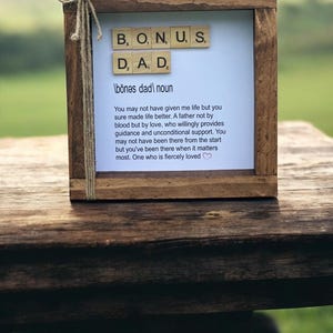 Personalized Bonus Dad Definition, Scrabble Tile Art, Walnut Frame - Etsy