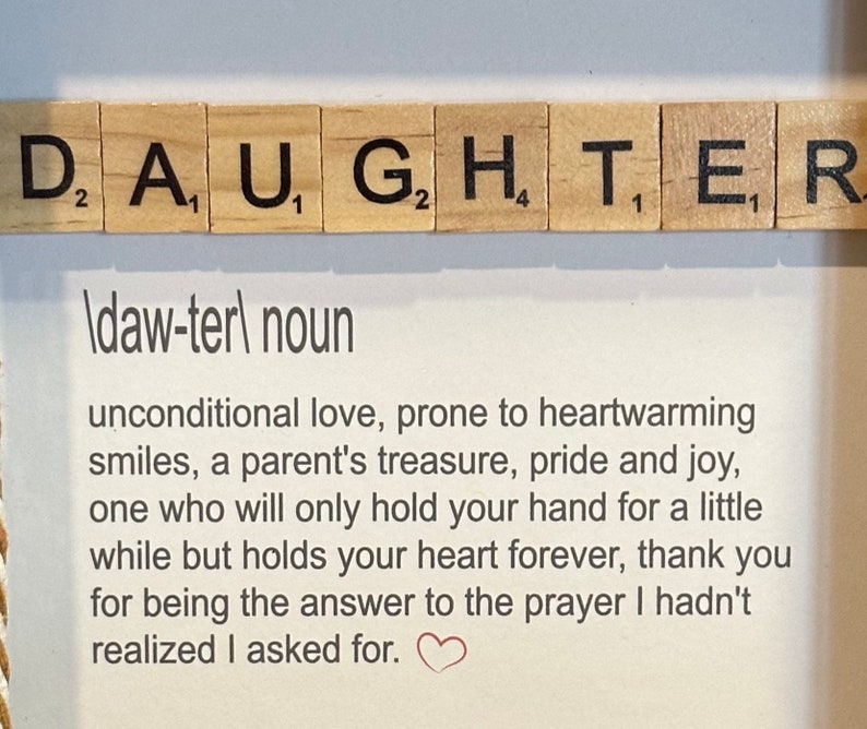 Daughter Definition Sign: Scrabble Tile Framed Art - Etsy