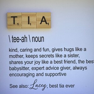 Personalized Tia Gift, Tia Sign, Mother Day Gift, Tia Meaning, Sister ...