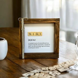 Personalized Gigi Gift Frame, Scrabble Tile Grandma Gift, Walnut ...