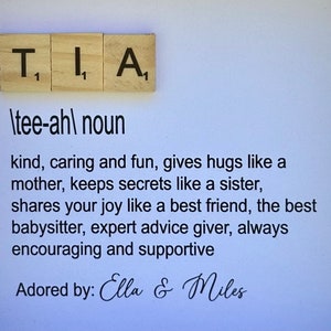Personalized Tia Definition Shadow Box, Aunt Gift - Etsy