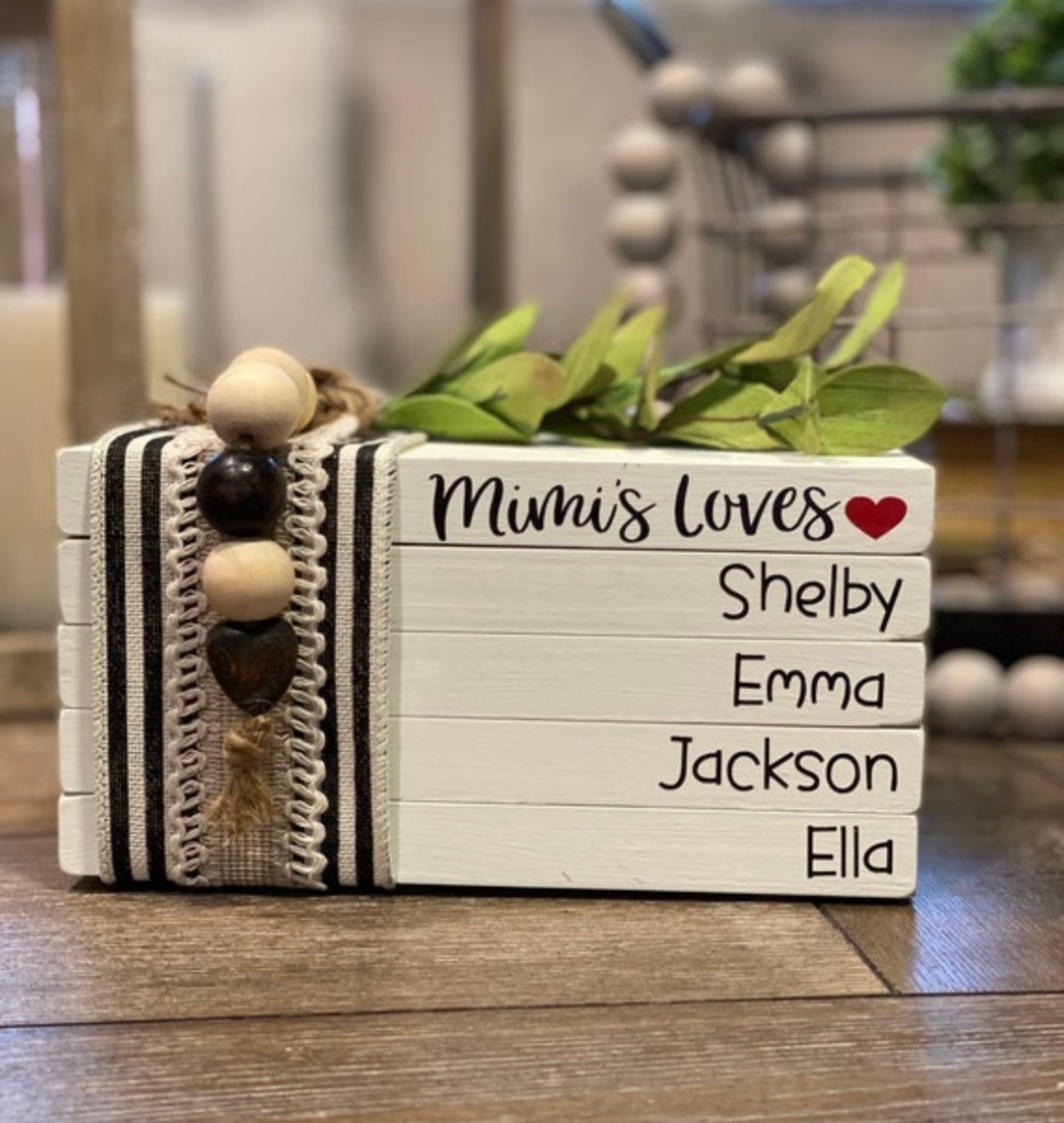 Personalized Family Book Stack Wood Book Stack Personalized - Etsy