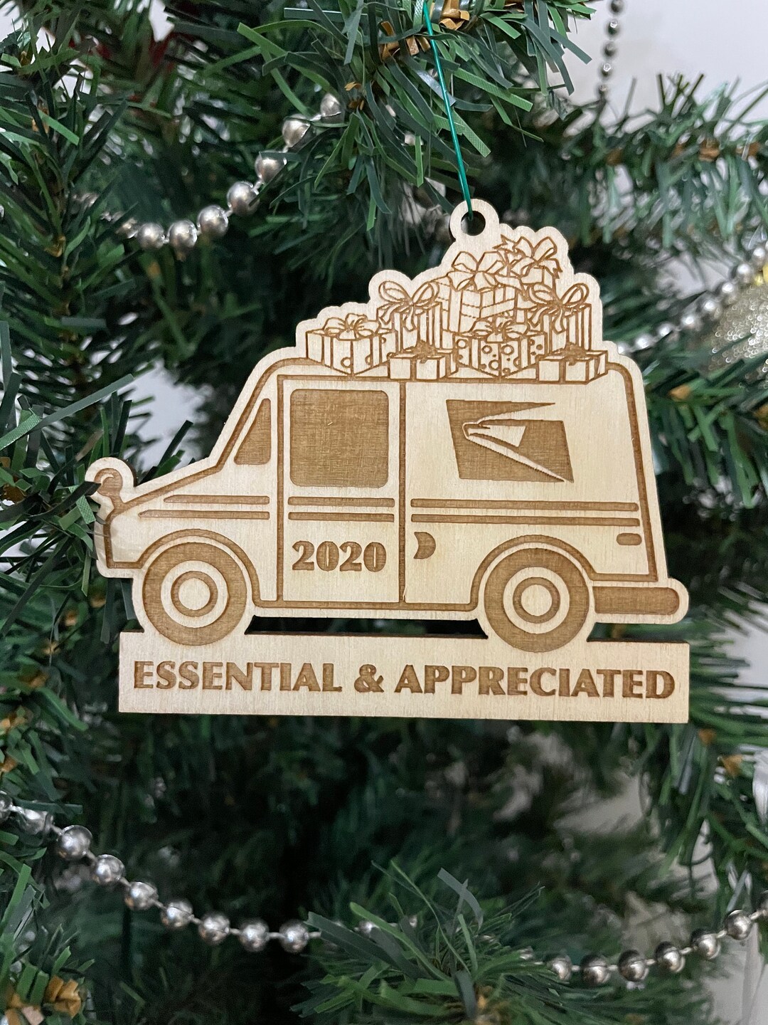 Mail Carrier USPS Truck Engraved Wooden Ornament - 2020 - Etsy