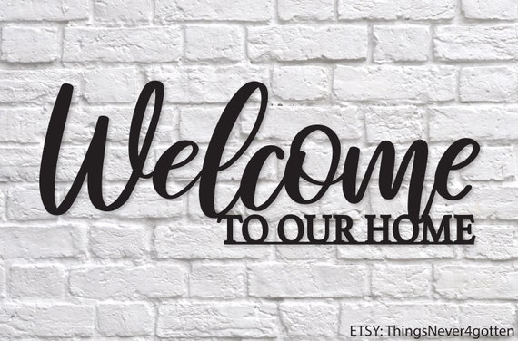 Welcome to Our Home Lasercut Wooden Sign Home Decor | Etsy