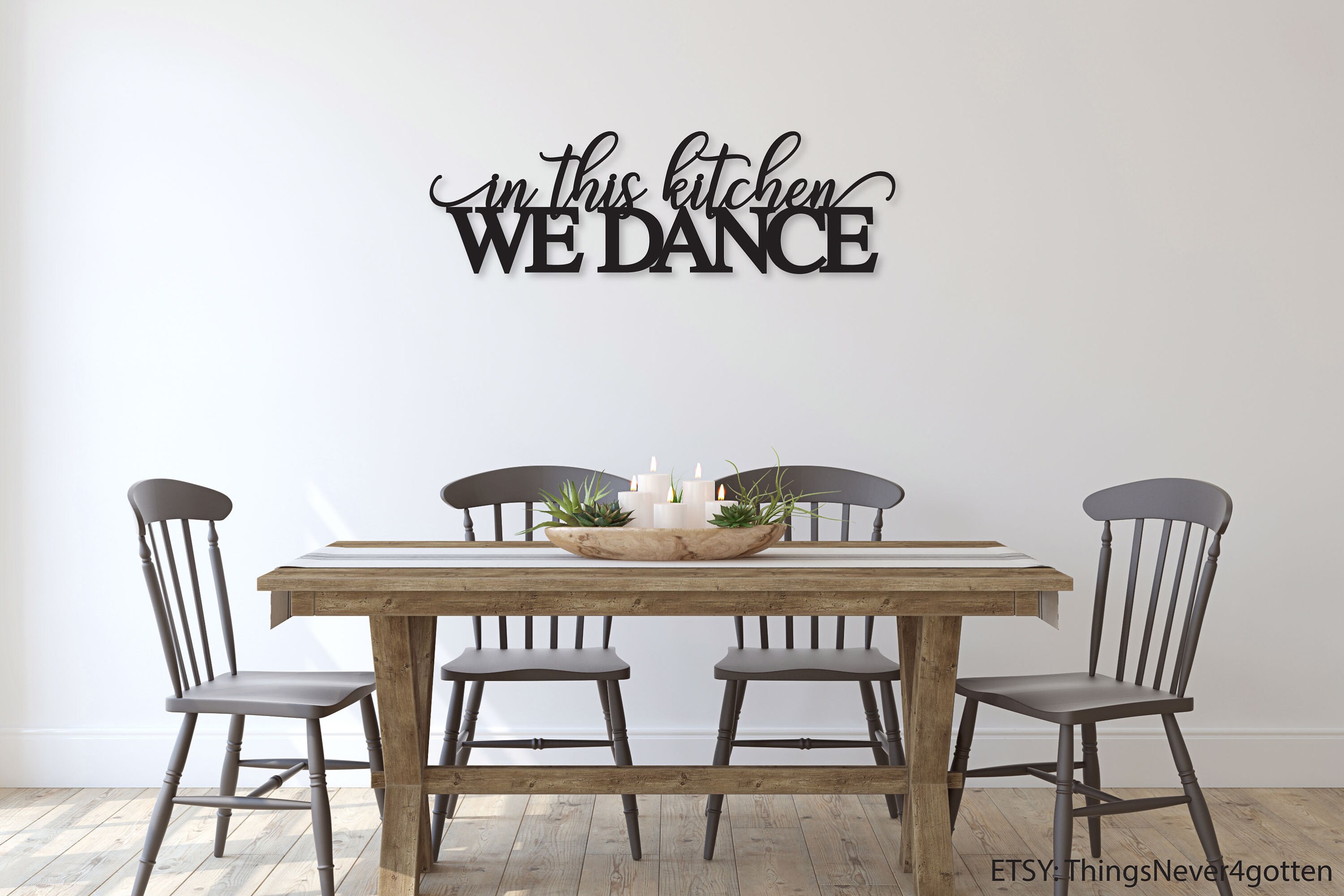 In This Kitchen We Dance Wooden Sign - Etsy