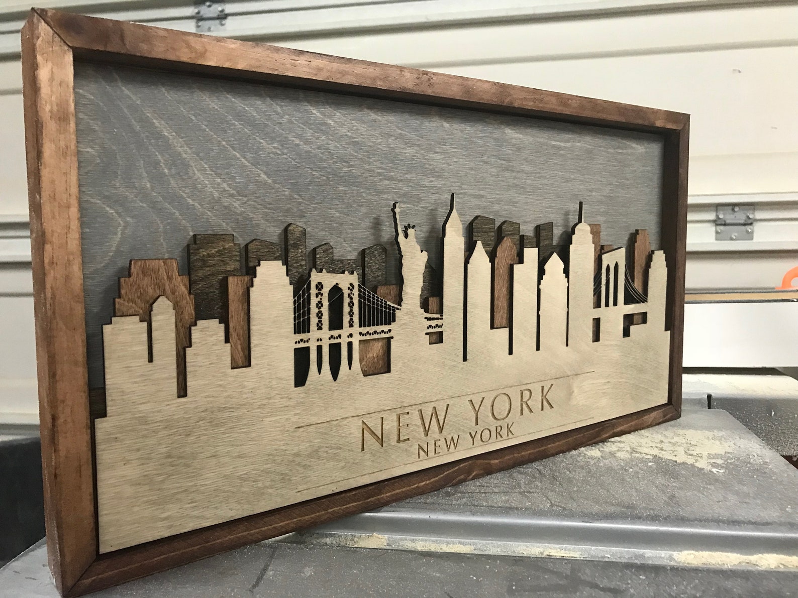 New York City Skyline Rustic Wood Layered 3d Skyline - Etsy