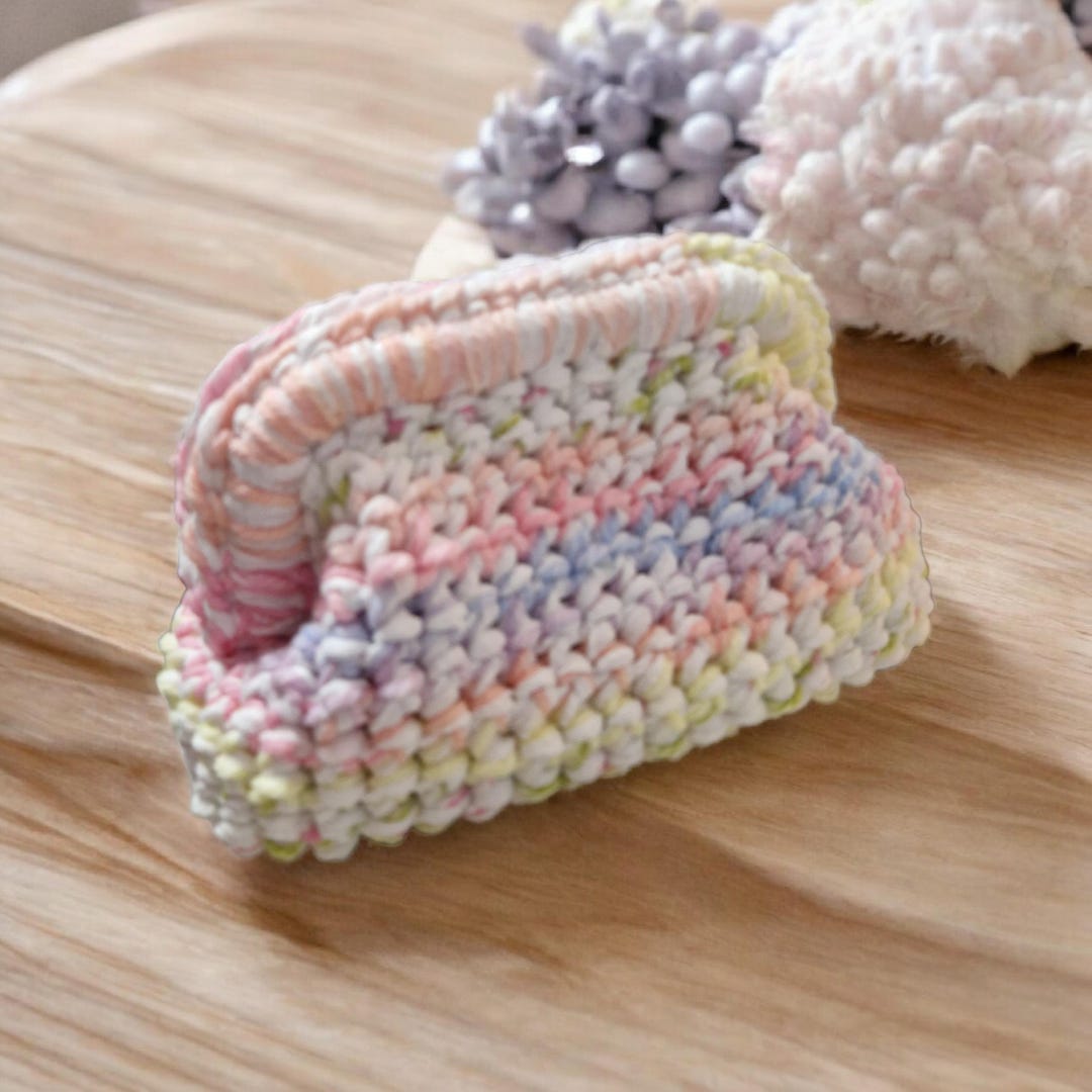Handmade Crocheted Clutch Bag in Shades of Pastel Spring Summer Holiday ...