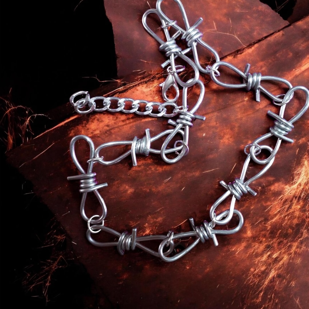 Handmade Aluminum Barb Wire Chain Necklace, Goth Punk Rock Style - Etsy