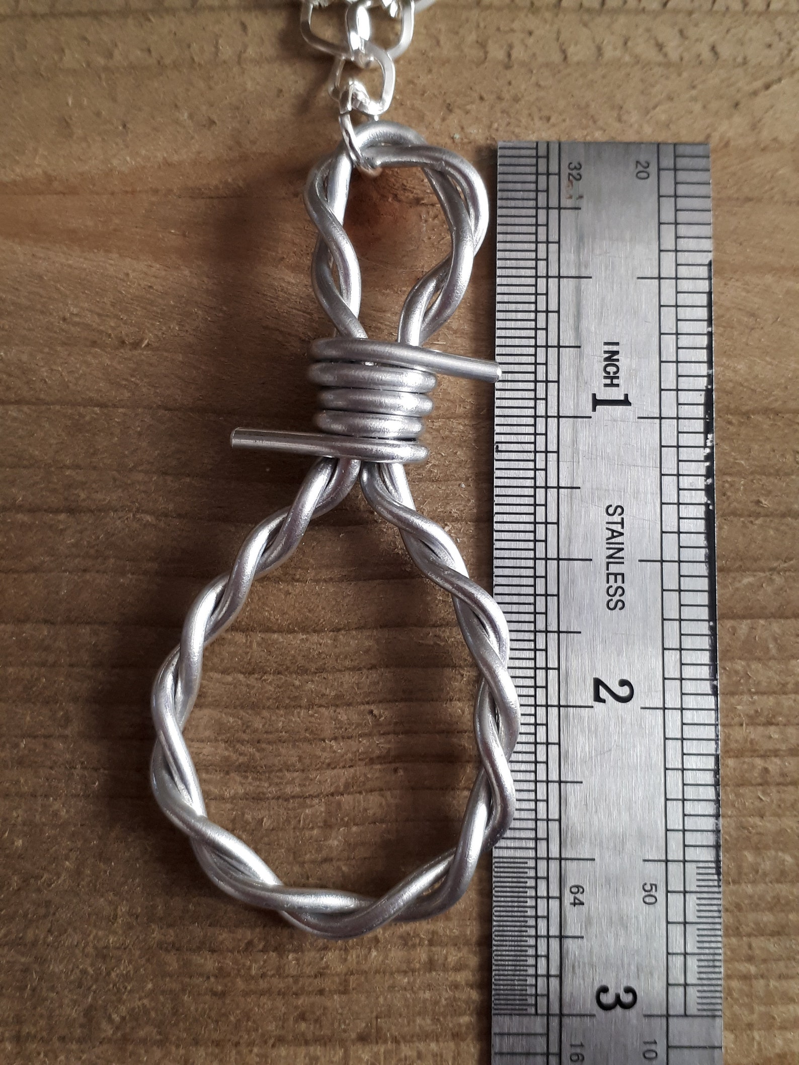 Barb Wire Noose Pendant Necklace - Etsy