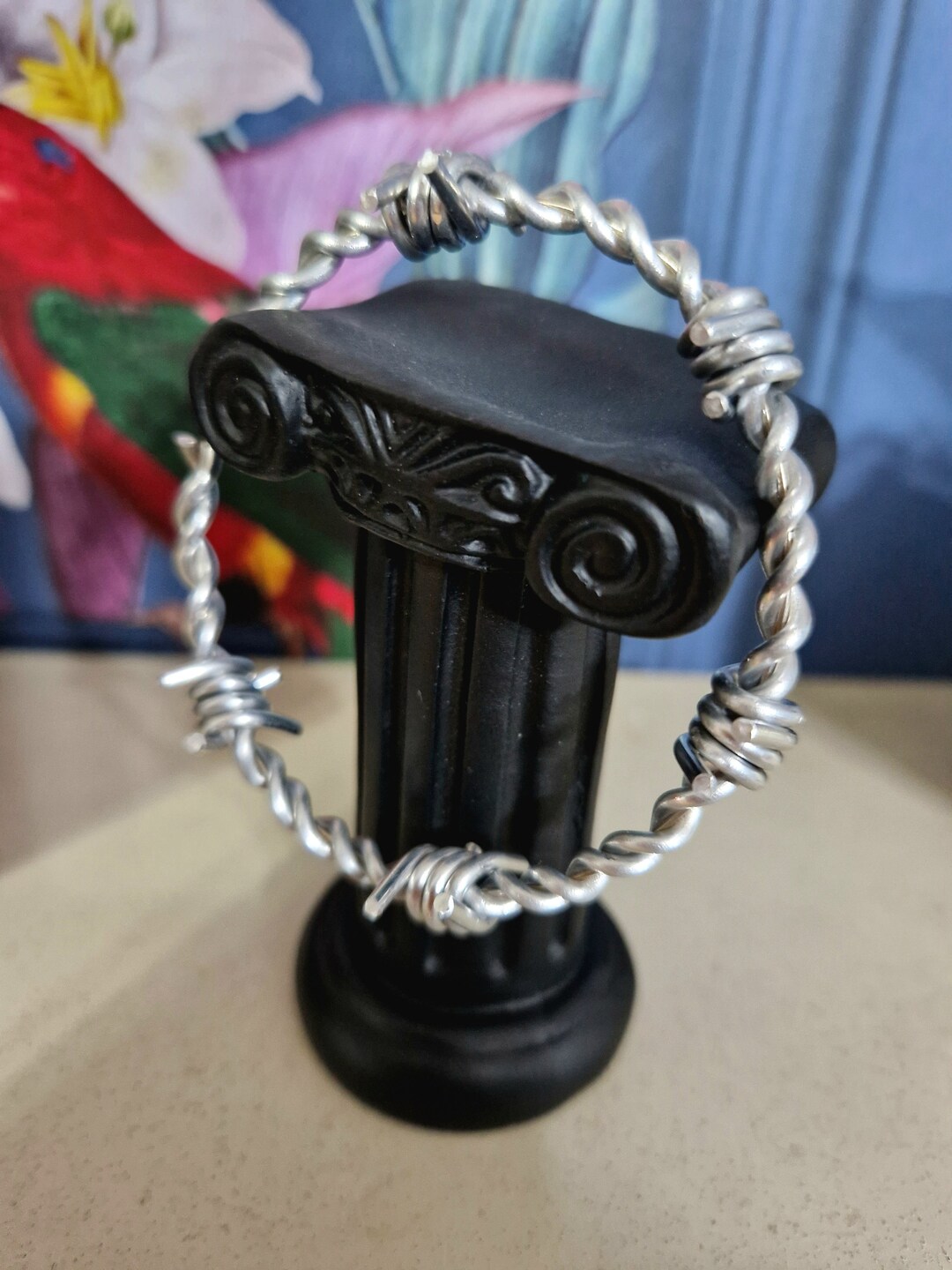 Handmade Double Barb Wire Silver Aluminium Adjustable Bangle - Etsy