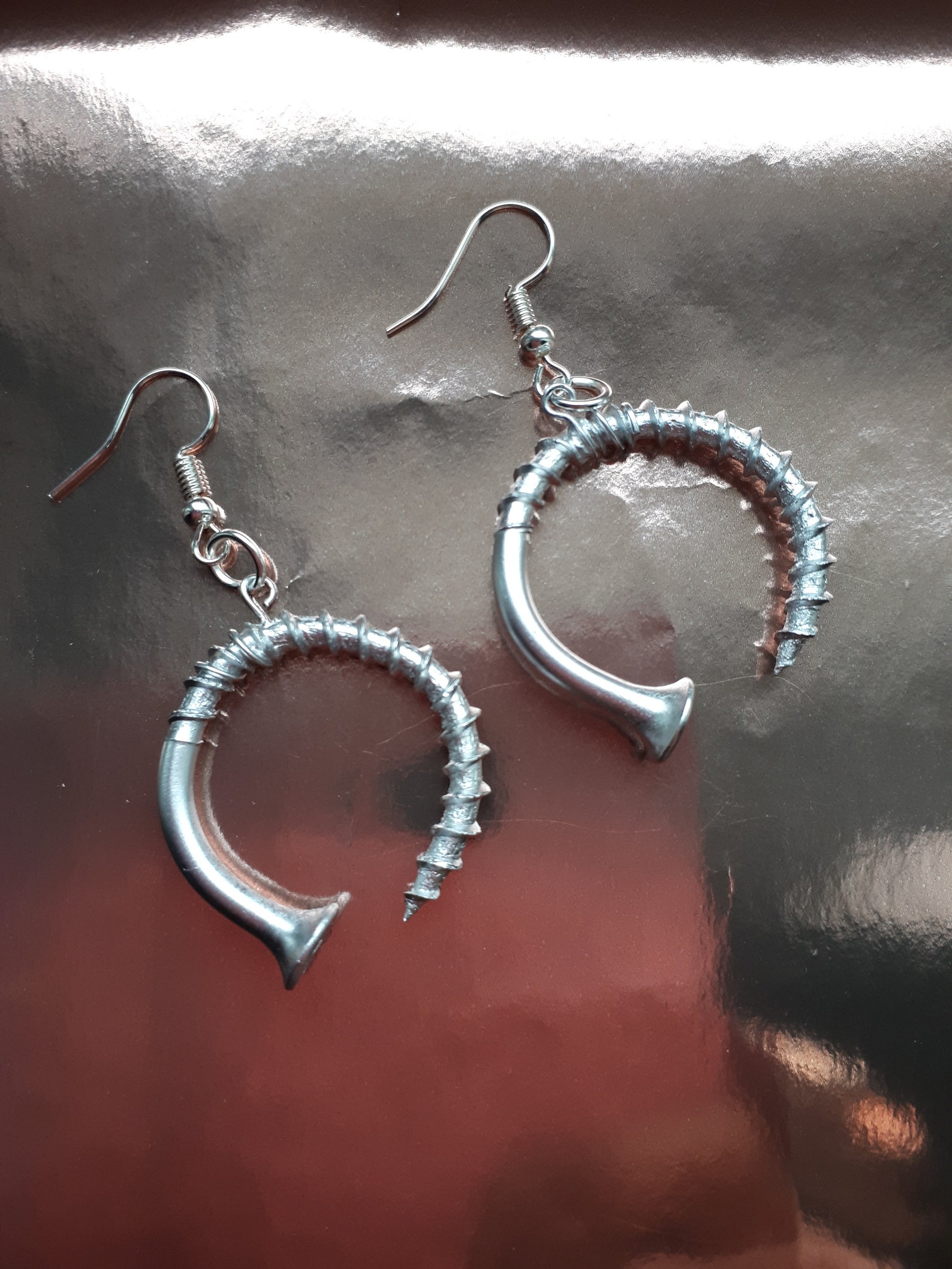 Handmade Steel Screw Hoop Earrings | Etsy