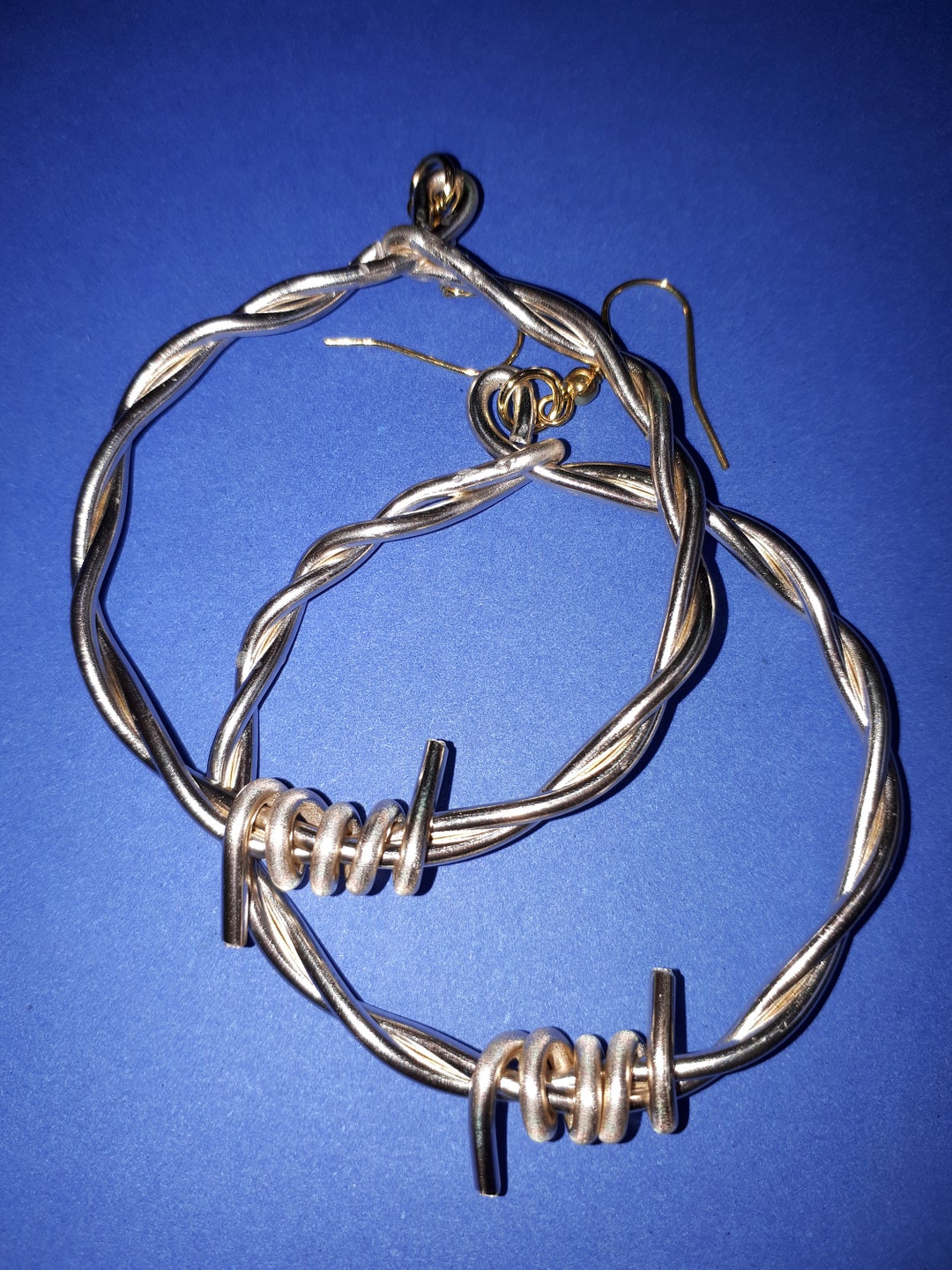 Lightweight Barb Wire Aluminum Hoop Earrings - Etsy