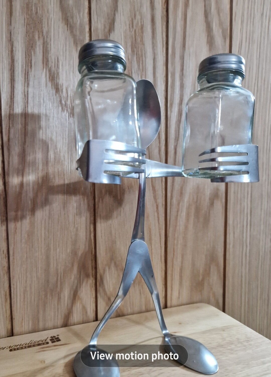 Salt & Pepper Grinder Holder Cruet Set Hand Made With Spoons and Forks ...