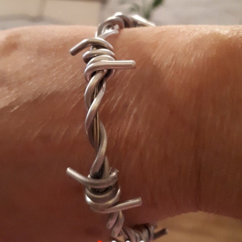 Barb Wire Bangle Bracelet Mens Barbed Wire Wristwear 925 - Etsy