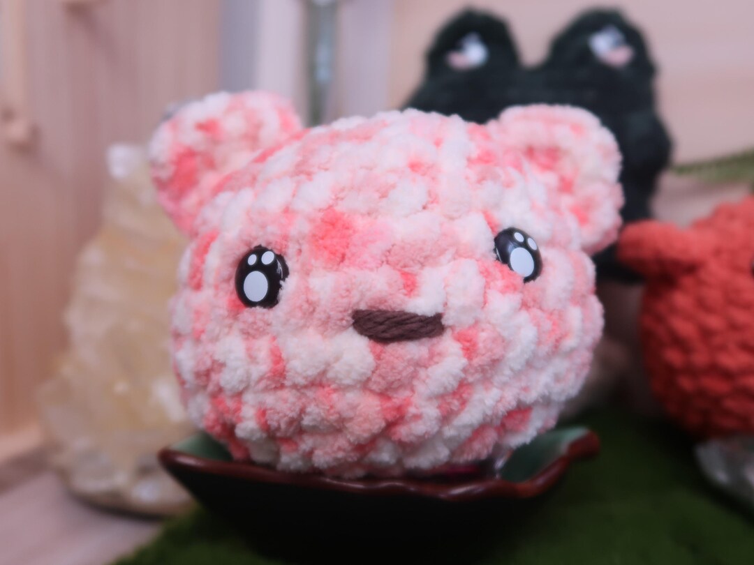 Crochet Bear Stress Blob Plushie, Teddy Bear Plushie, Stuffed Kawaii ...