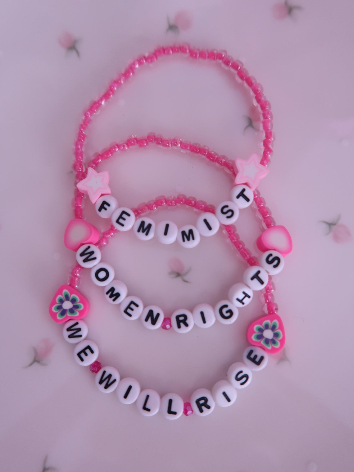Feminist Beaded Stretchy Bracelet: Women's Rights Jewelry - Etsy
