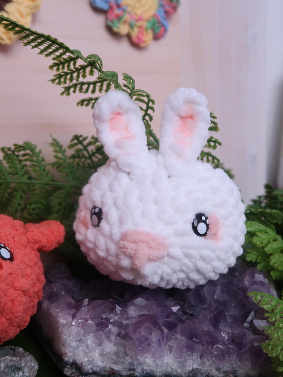 Crochet Bunny Stress Blob Plushie, Soft Bunny Plushie, Stuffed Kawaii ...