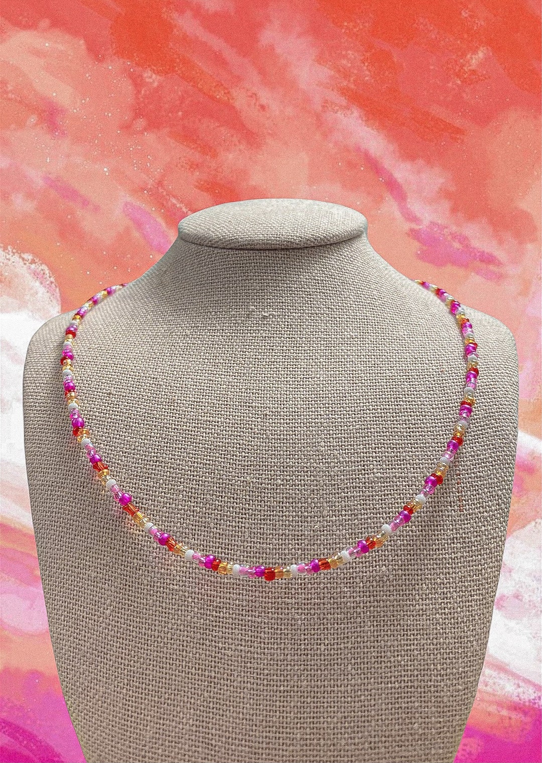 Discrete Lesbian Pride Flag Seed Bead Choker/necklace Subtle - Etsy