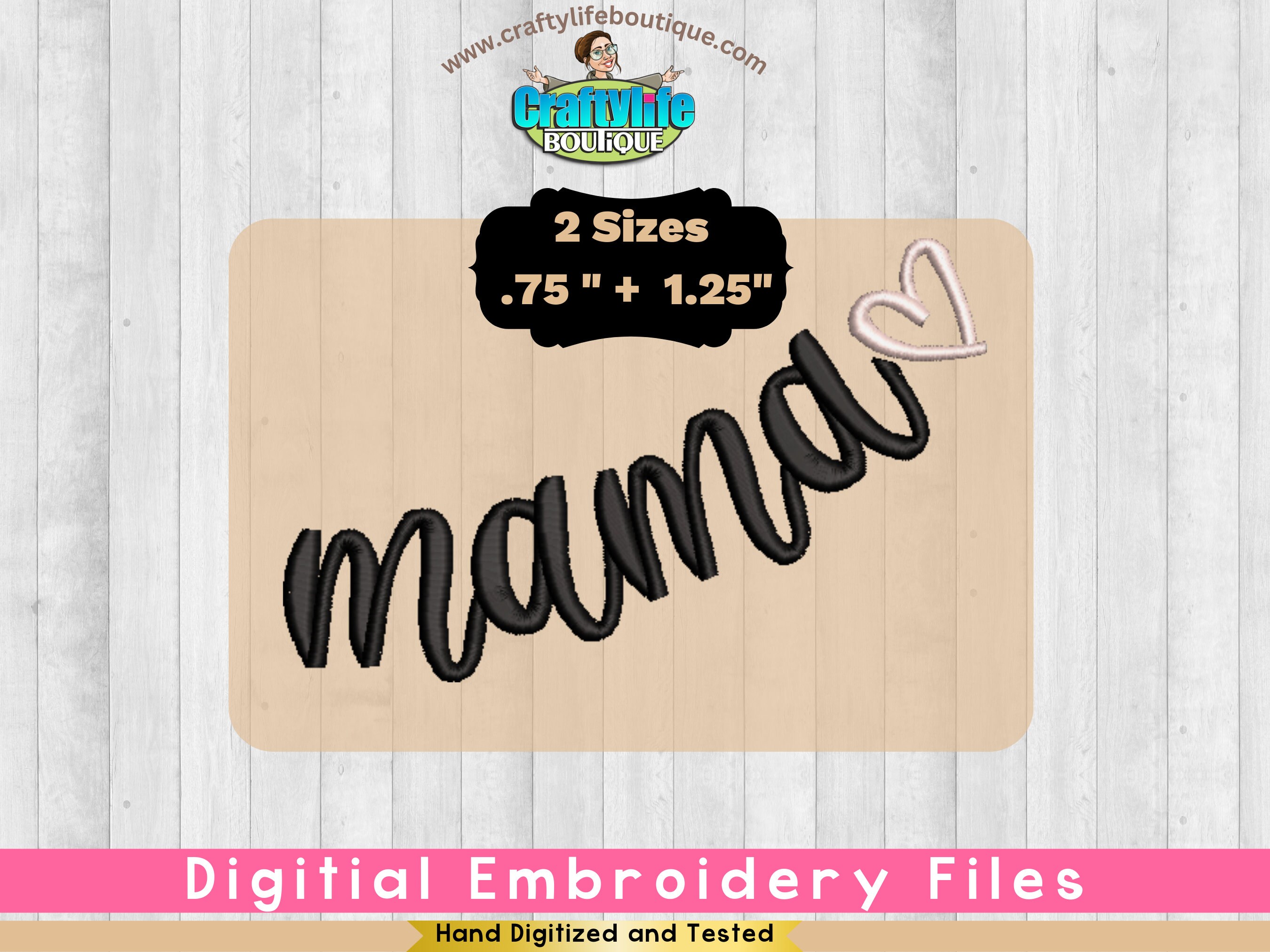 Curved Mama Machine Embroidery Design. 2 Sizes. Mama Collar Embroidery ...