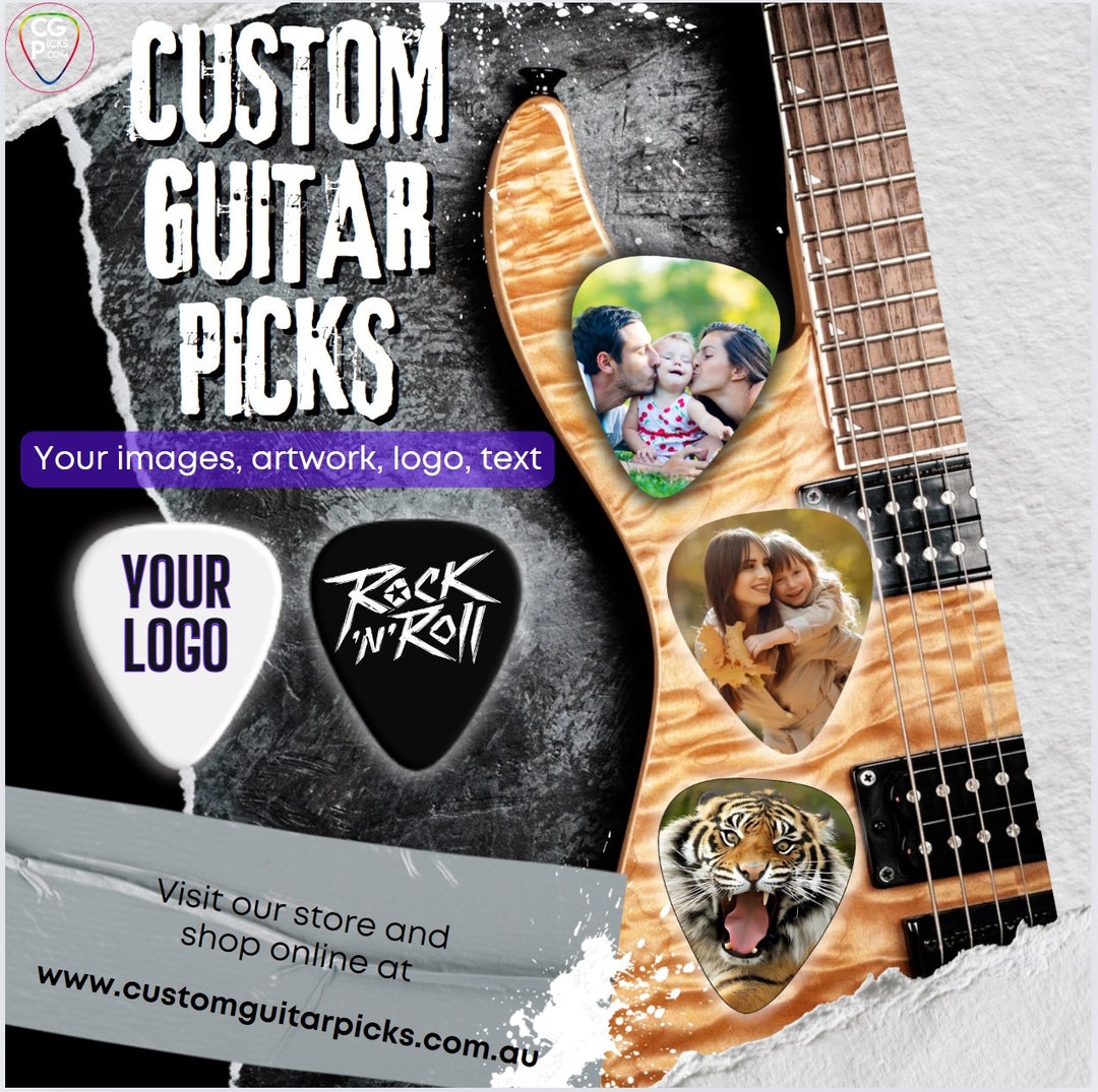 50 Custom Guitar Picks Photo/text/artwork of Your Choice One Side Print ...