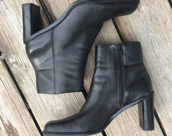 Stacked heel boots | Etsy