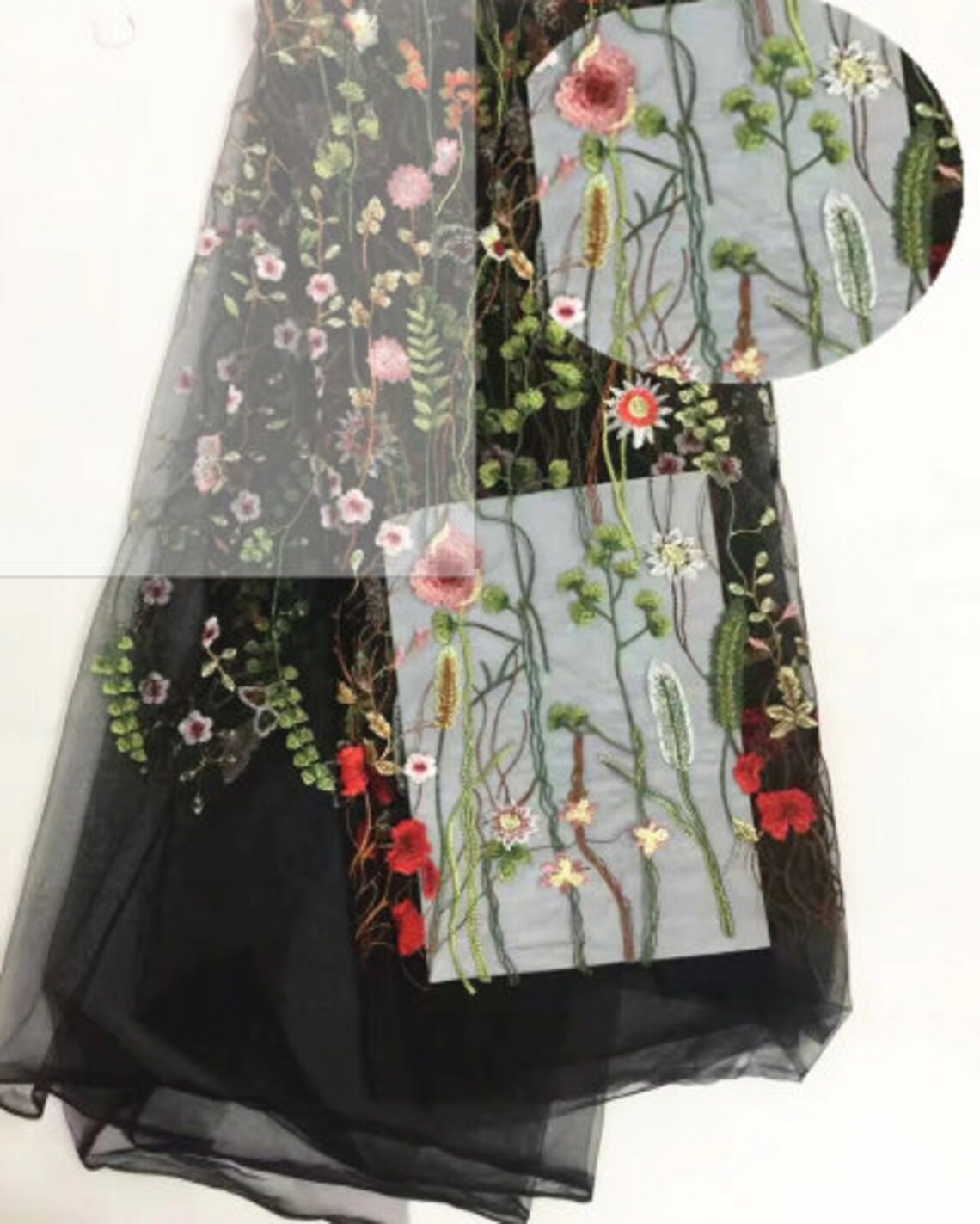 More Colors Flower Tulle Flower Mesh Embroidered Tulle - Etsy