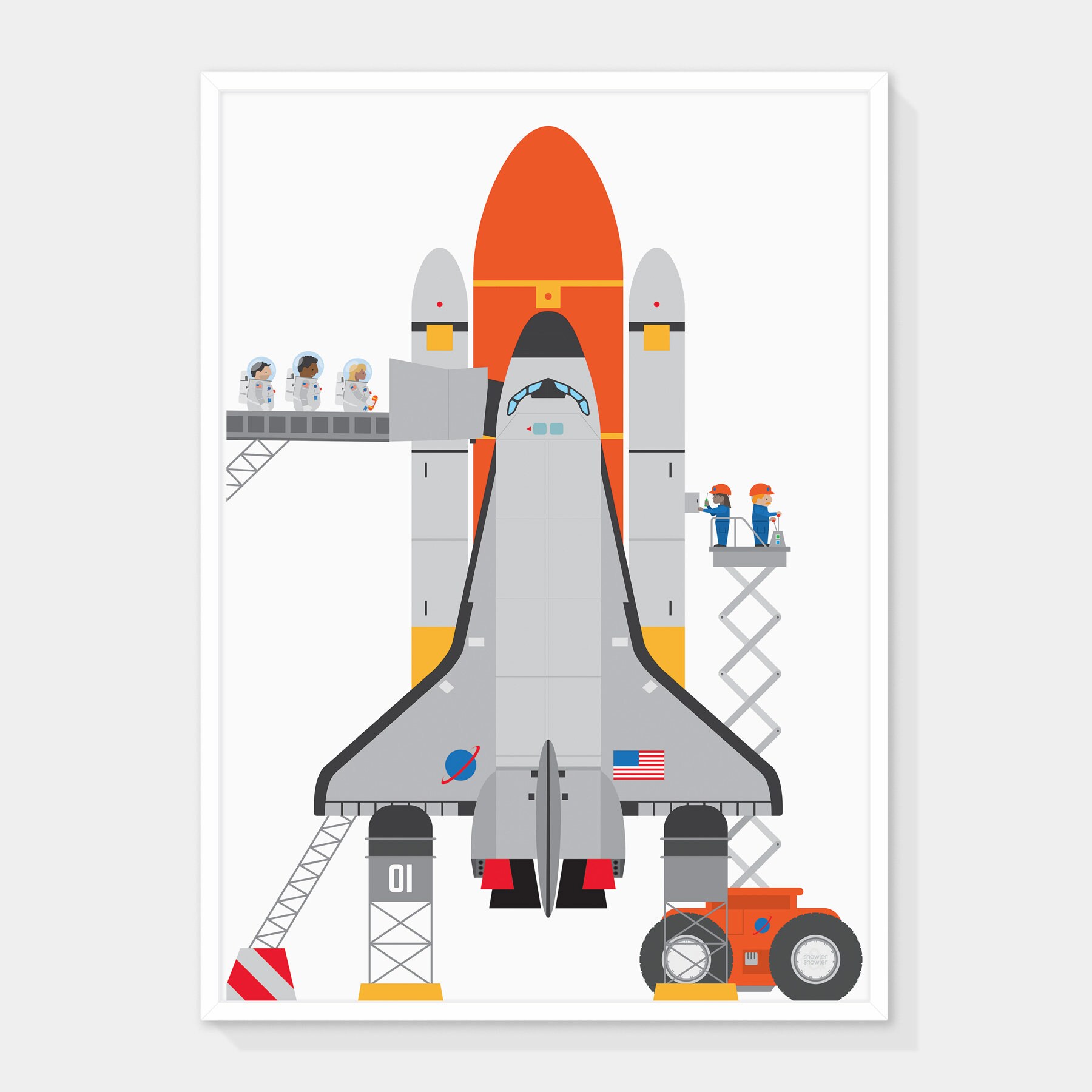 Space Shuttle Rocket Art Print for Budding Young Astronauts - Etsy