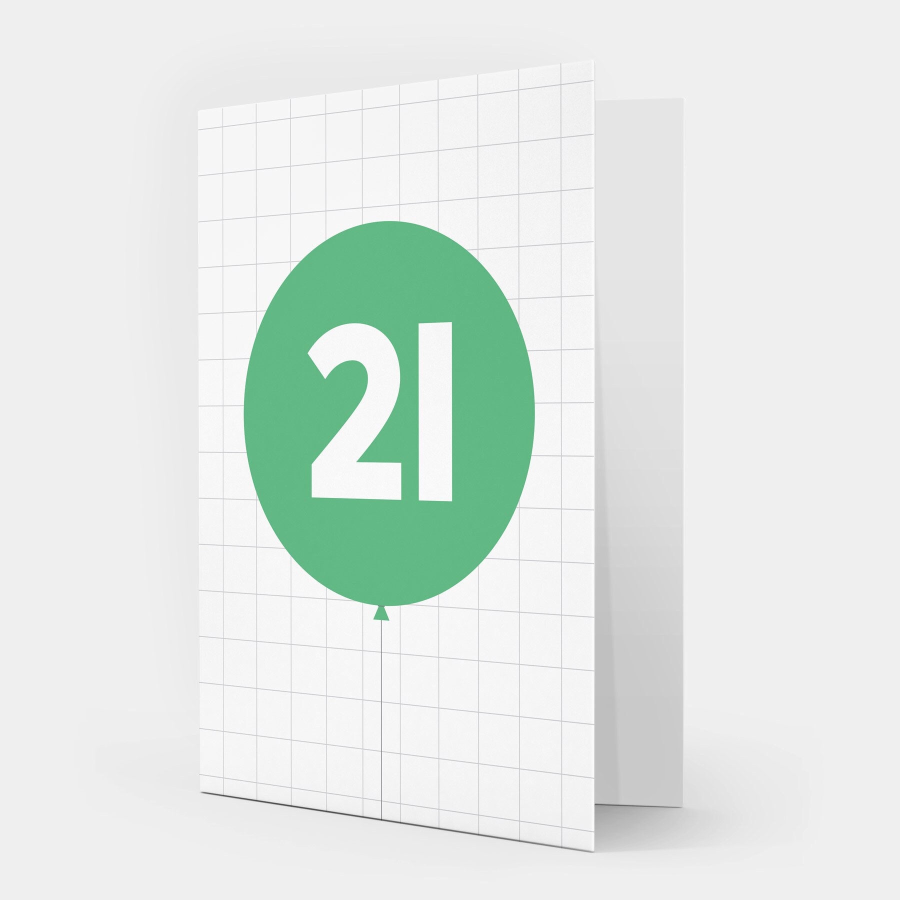 21 Today Birthday Card 21st Birthday Green Balloon Greetings Card for ...