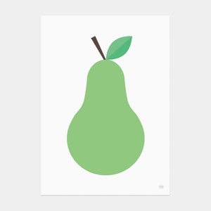 Contemporary Green Pear Art Print - Etsy