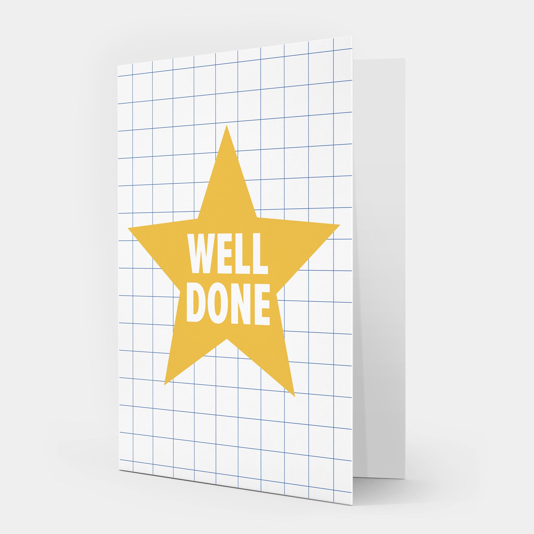 Well Done Yellow Star Congratulations Grid Greetings Card New Job ...
