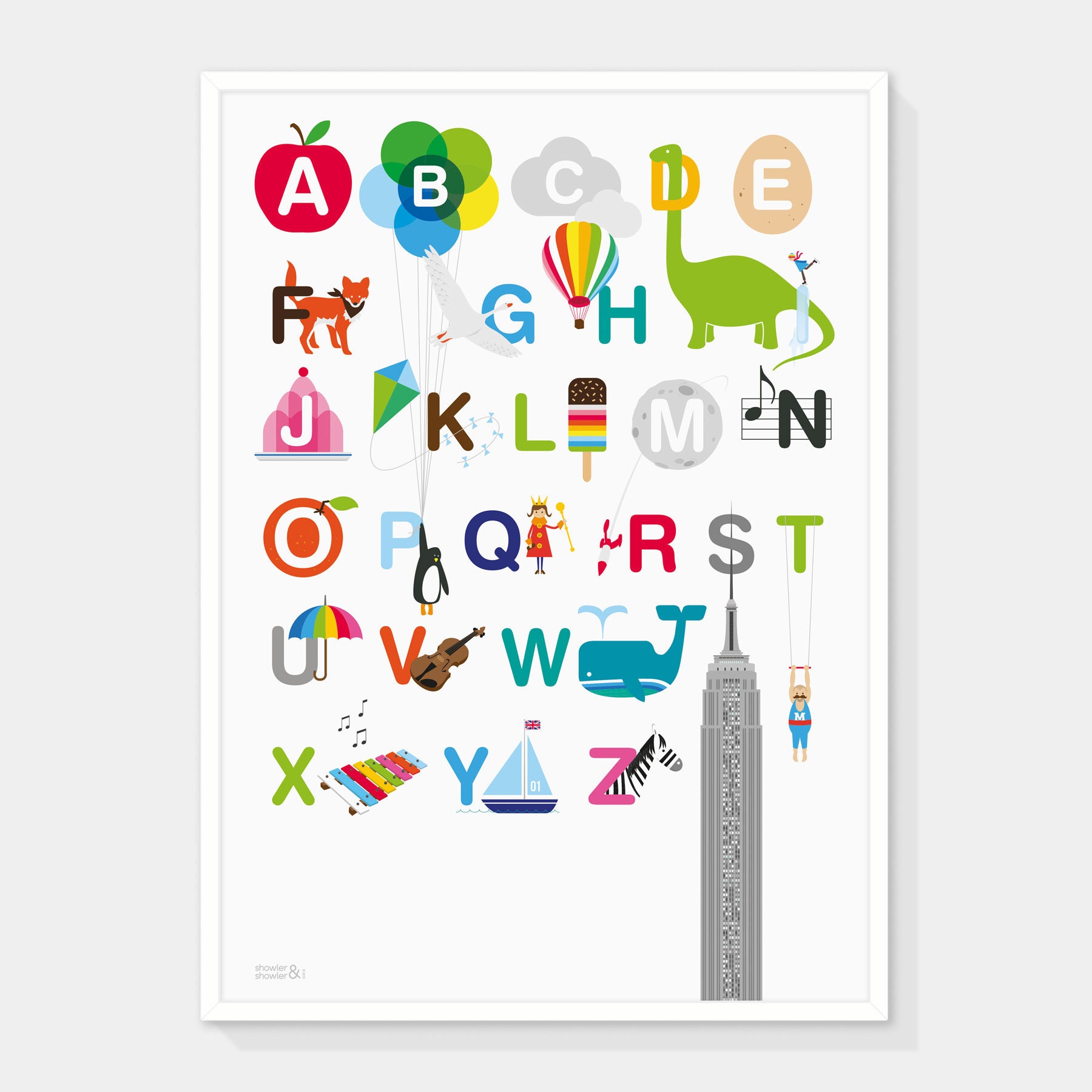 Illustrated Alphabet ABC Educational Art Print for Children - Etsy