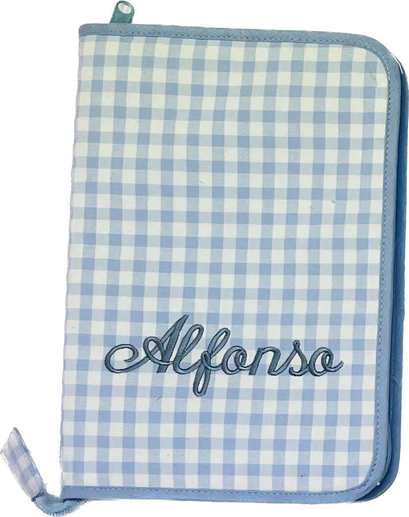 Personalized Gingham Bag, Baby Document Holder, File Organizer for Kid ...