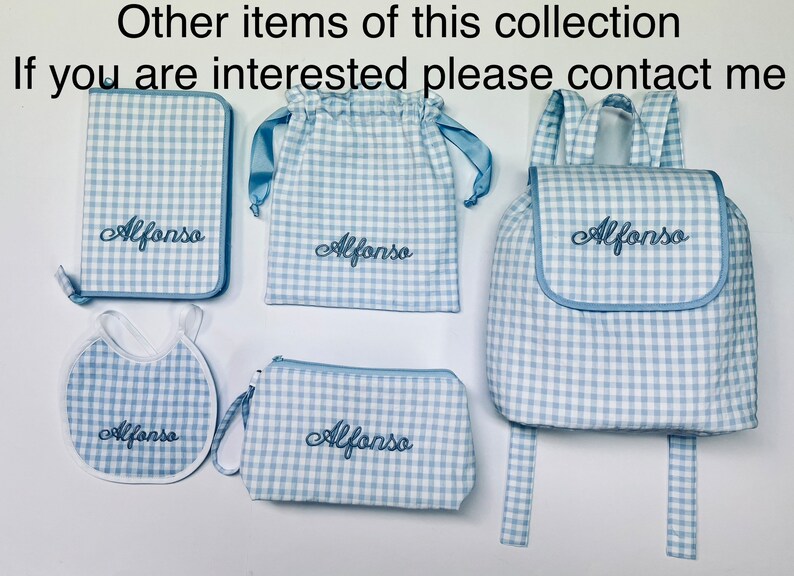 Personalized Gingham Bag, Baby Document Holder, File Organizer for Kid ...