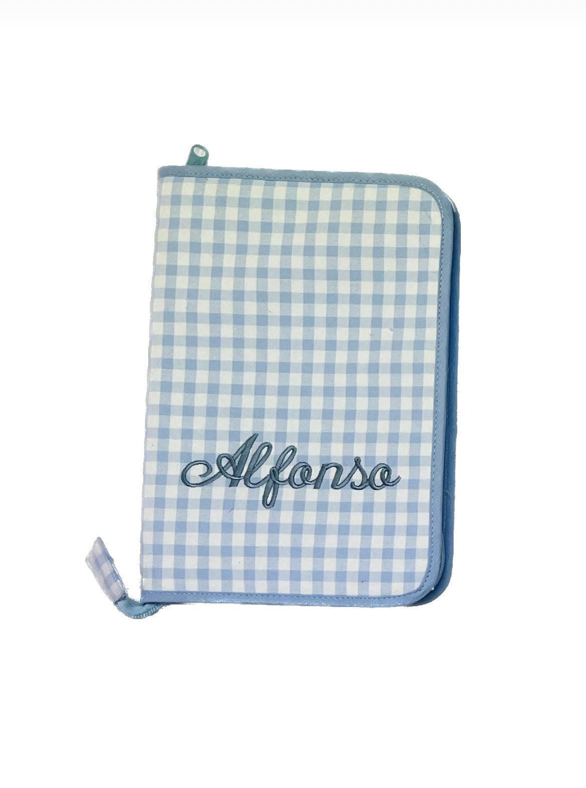 Personalized Gingham Bag, Baby Document Holder, File Organizer for Kid ...