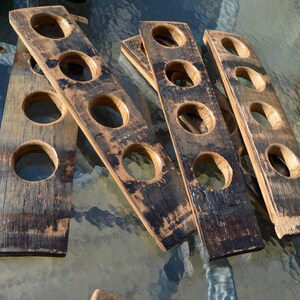 Rustic Beer Tasting Flight Board - Handcrafted From Whiskey Staves ...