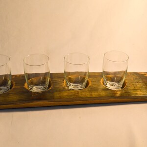 Rustic Beer Tasting Flight Board - Handcrafted From Whiskey Staves ...