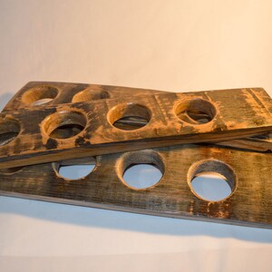 Rustic Beer Tasting Flight Board - Handcrafted From Whiskey Staves ...