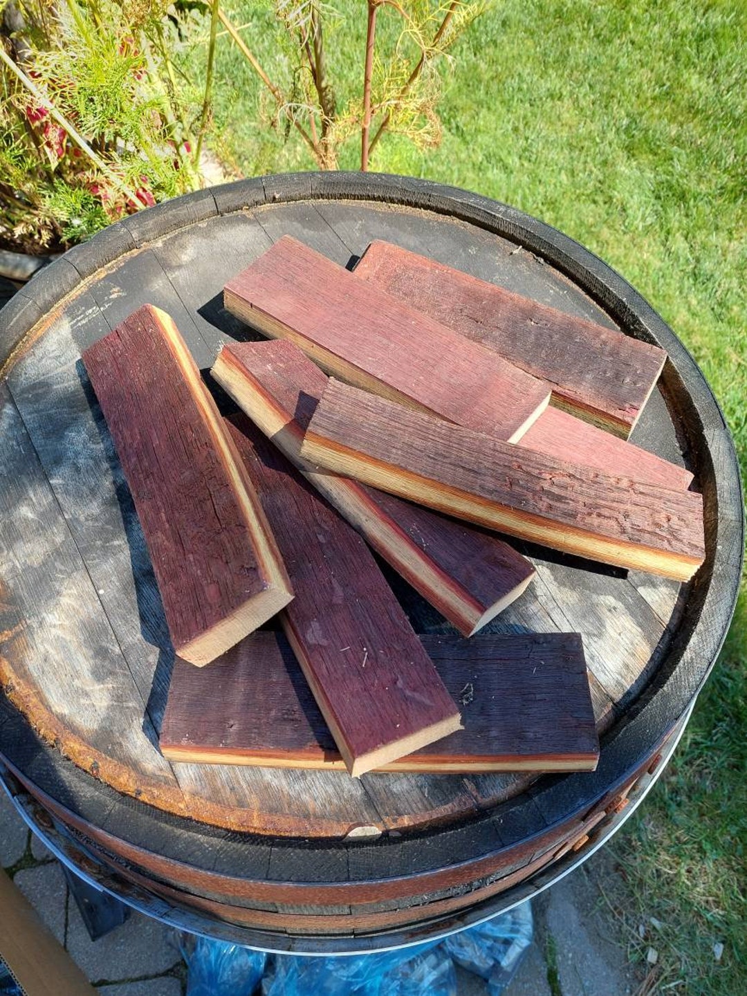 Red Wine Barrel Stave Cut off End Pieces / Cut Offs / Oak Scraps / Oak ...