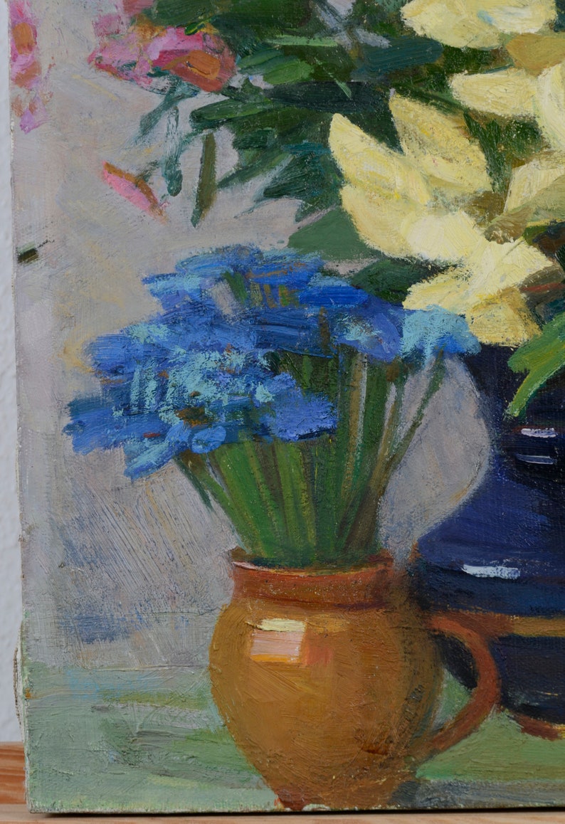 Impressionism Floral Still Life Flowers in a Vase Oil - Etsy