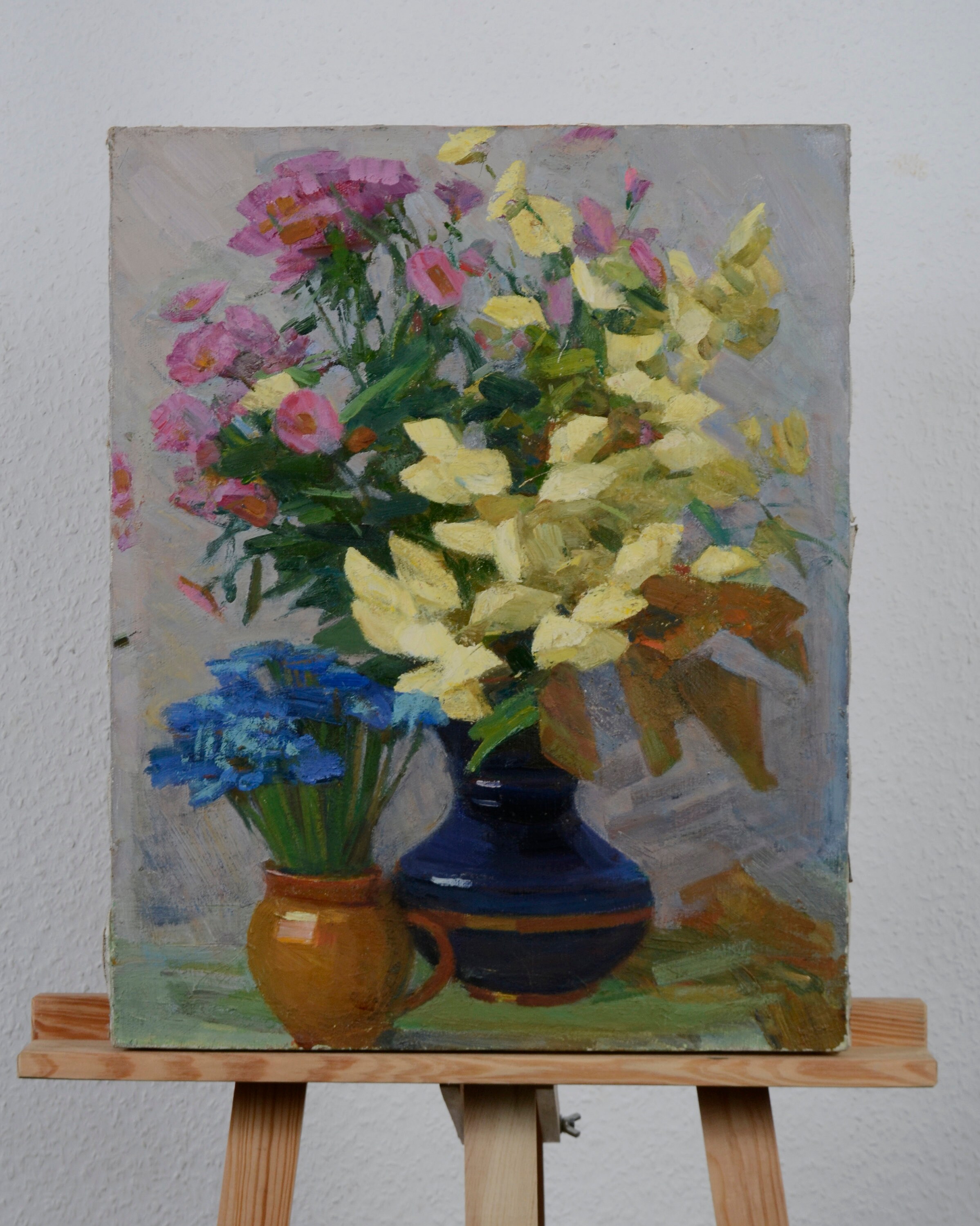 Impressionism, Floral Still Life, Flowers in a Vase, Oil Painting, Art ...