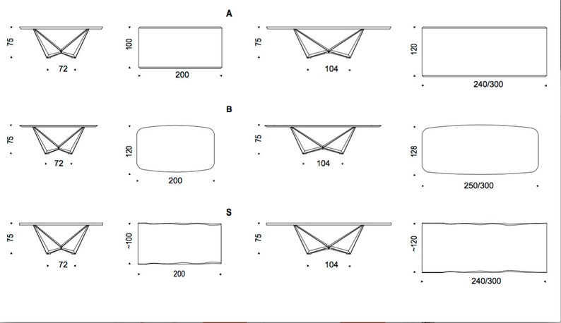 Scorpio Dining Table 2000 X 1000mm Walnut Top - Etsy UK