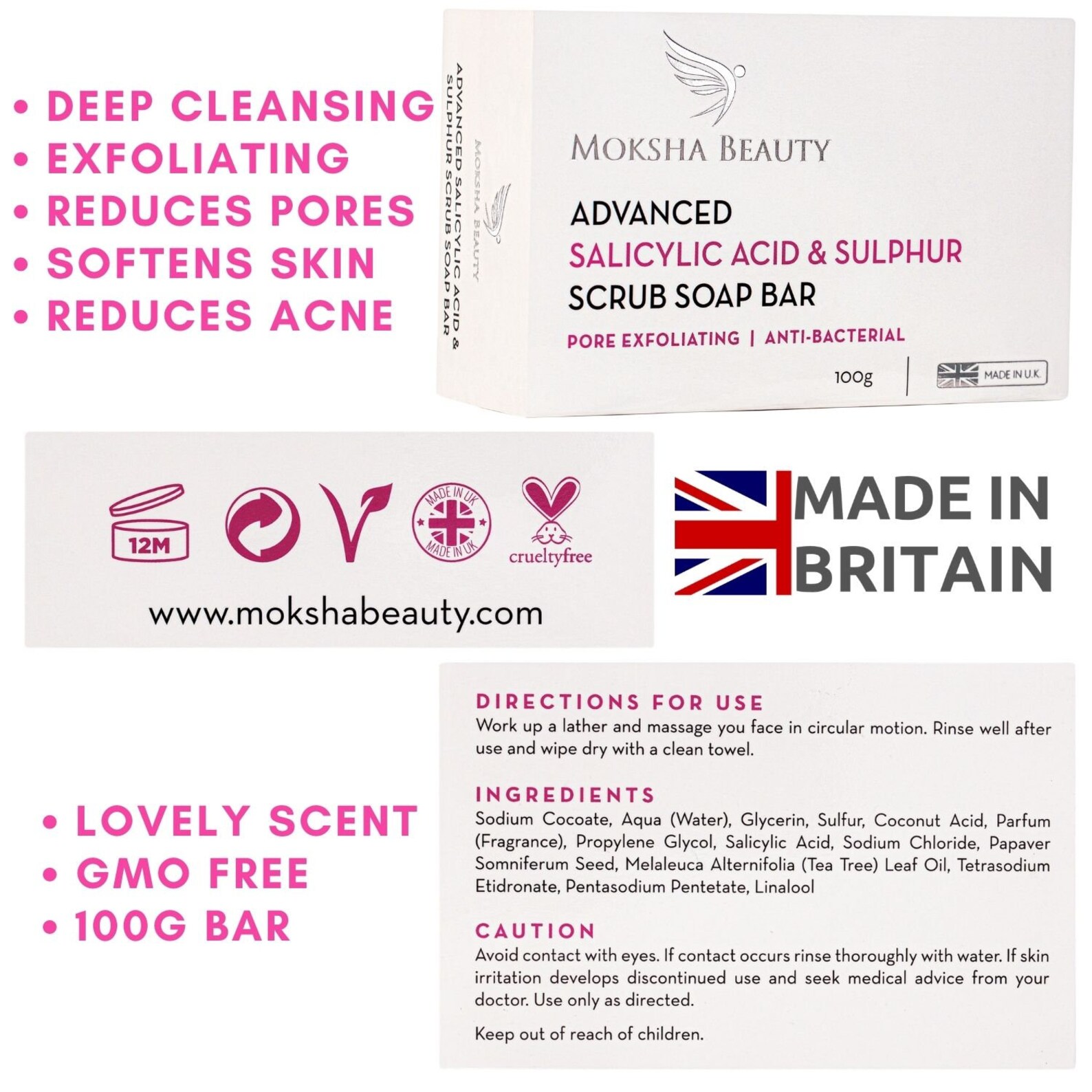 Sulphur Soap Bar With Salicylic Acid made in U.K Advanced Salicylic ...