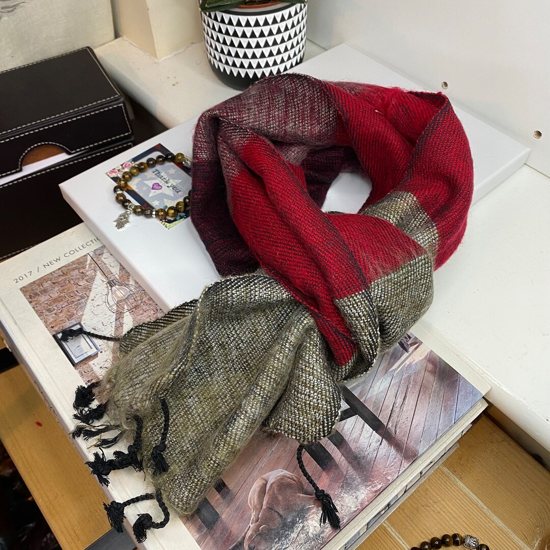 Himalayan Yak Wool Scarf Muffler & Bracelet Handmade in Nepal With Gift ...