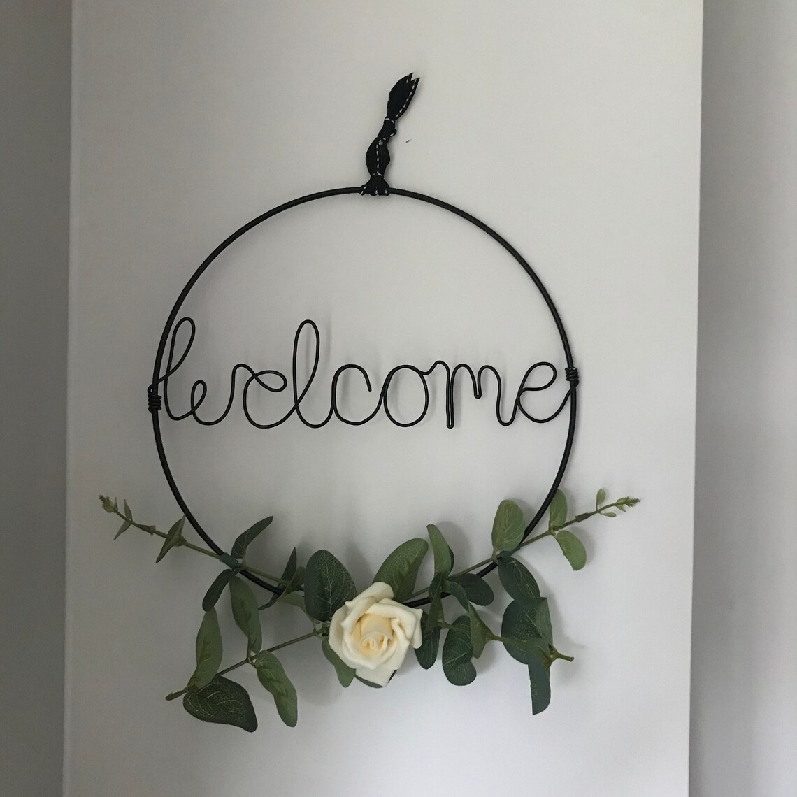 Welcome Wire Wreath Welcome Sign Wire Words Door Wreath | Etsy