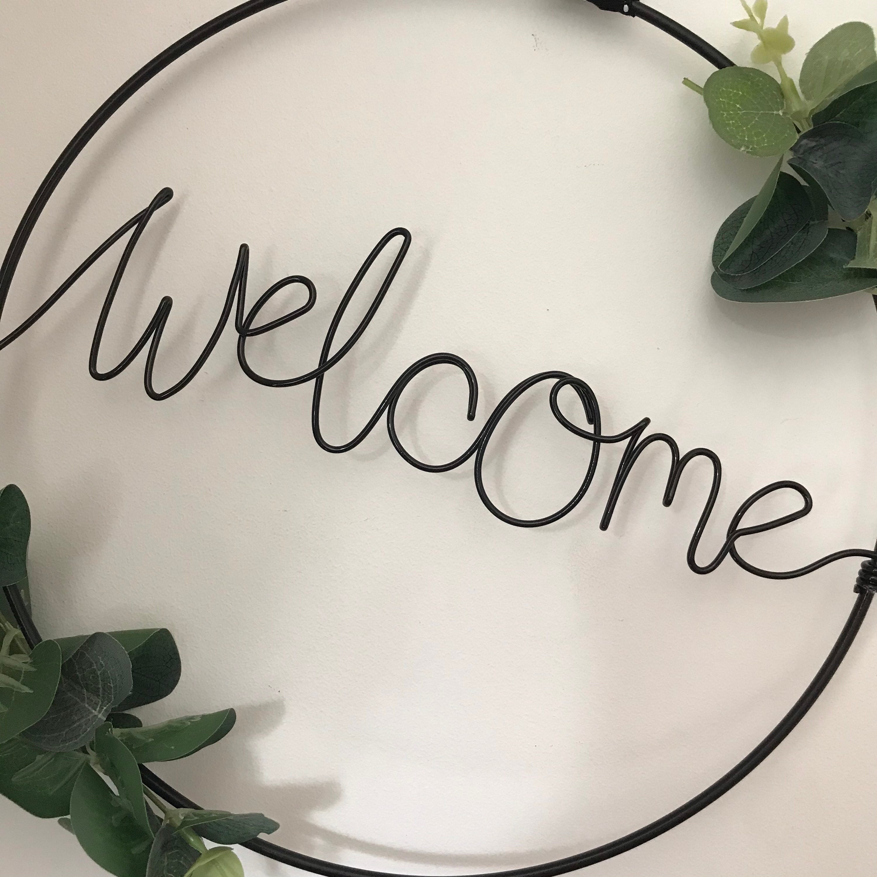 Personalised Wire Wreath Welcome Sign Wire Words Door - Etsy