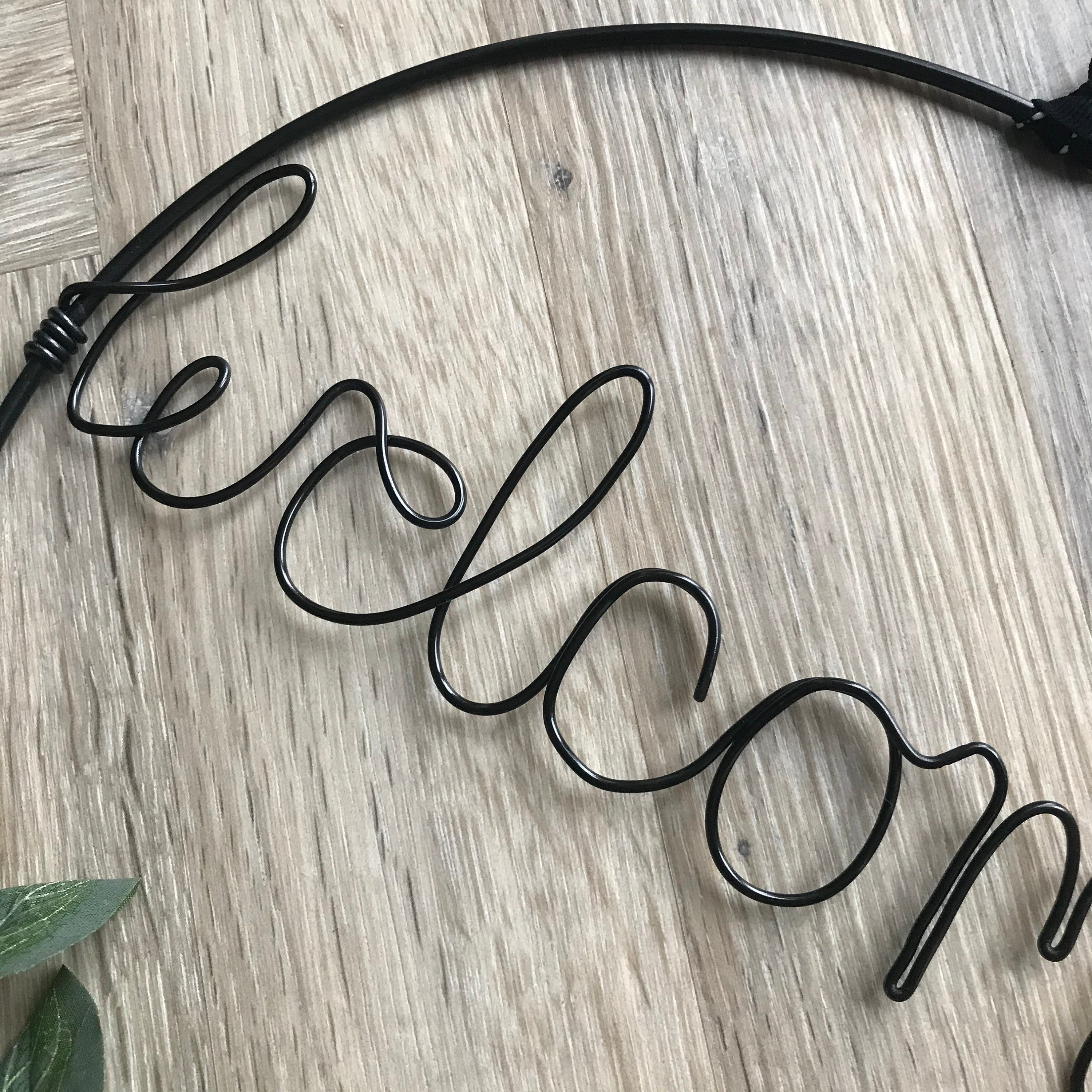 Welcome Wire Wreath Welcome Sign Wire Words Door Wreath | Etsy