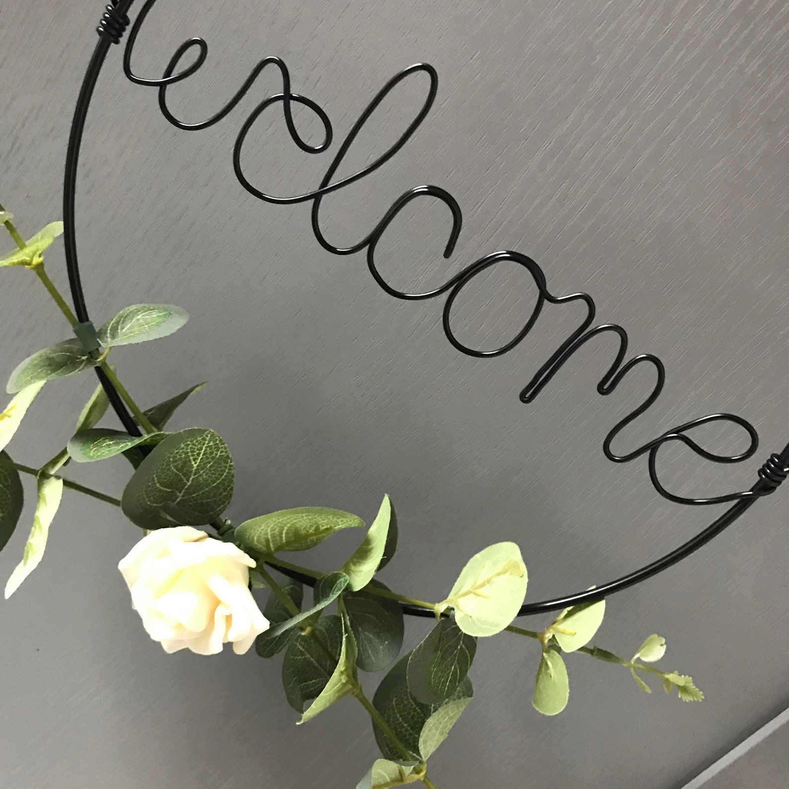 Welcome Wire Wreath Welcome Sign Wire Words Door Wreath | Etsy