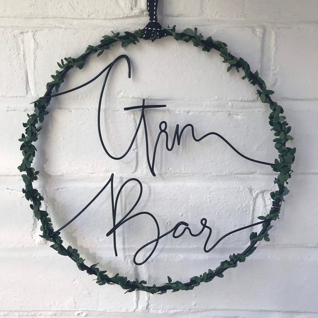 Gin Bar Gin Sign Bar Sign Wire Sign Gin Oclock Birthday - Etsy