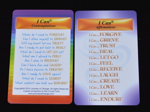 I Can Pocket Card PVC Plastic Card Inspirational Quotes - Etsy