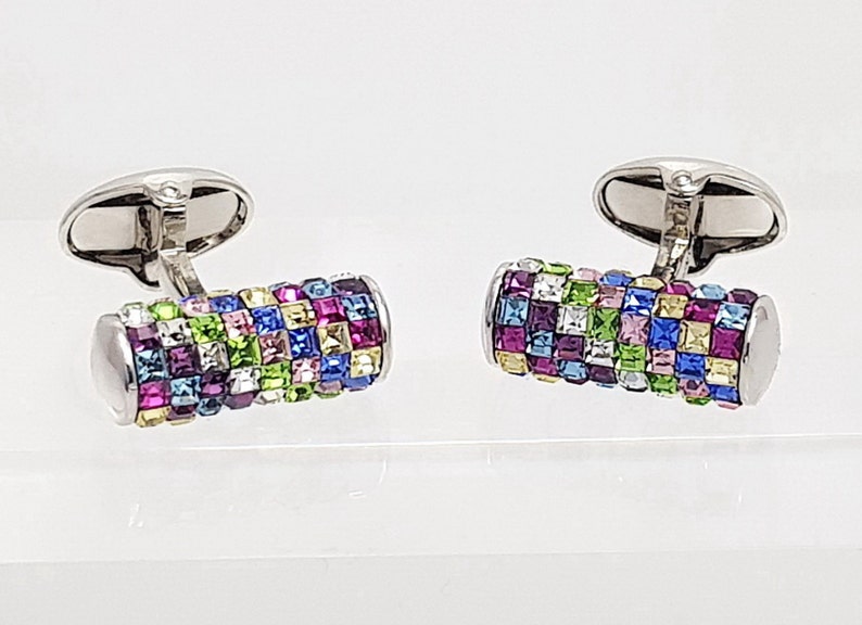 Swarovski crystal cufflinks by Ian Flaherty Contemporary | Etsy